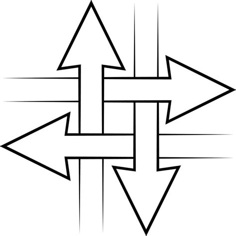 Intersecting Arrows Sign Intersection Symbol Concept Communication