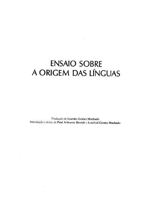 Rousseau Ensaio Sobre A Origem Das Línguas Filosofia Da Linguagem
