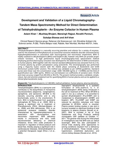 Pdf Development And Validation Of A Liquid Chromatography Tandem Mass Spectrometry Method For