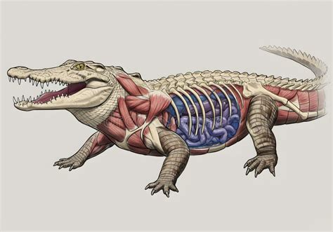 Crocodile Anatomy Illustration Stock Illustration Illustration Of Biology Muscles 388401084
