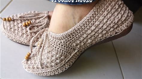 Zapatos Tejidos A Crochet Con Medio Pilar Doble Combinado Has De Tú