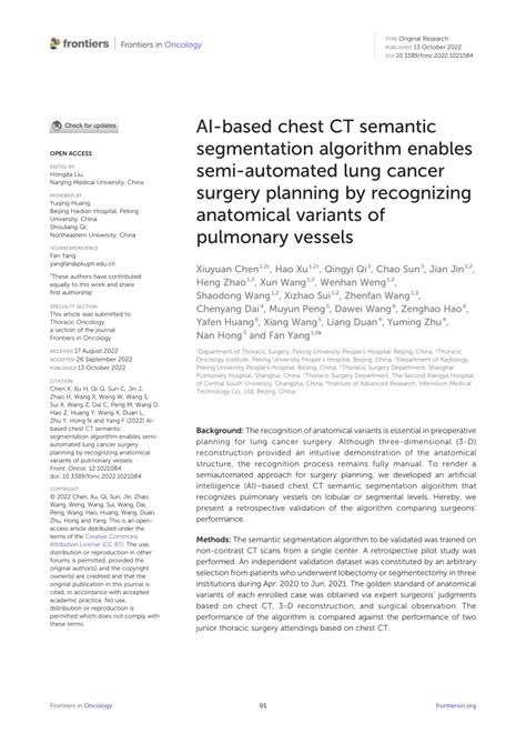 Pdf Ai Based Chest Ct Semantic Segmentation Algorithm Enables Semi Automated Lung Cancer