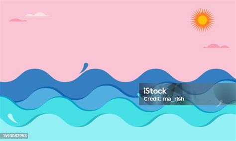 화려한 기하학적 바다 여름 배경 포스터 배너 여름철 재미있는 컨셉 디자인 프로모션 디자인 바다에 대한 스톡 벡터 아트 및 기타 이미지 Istock