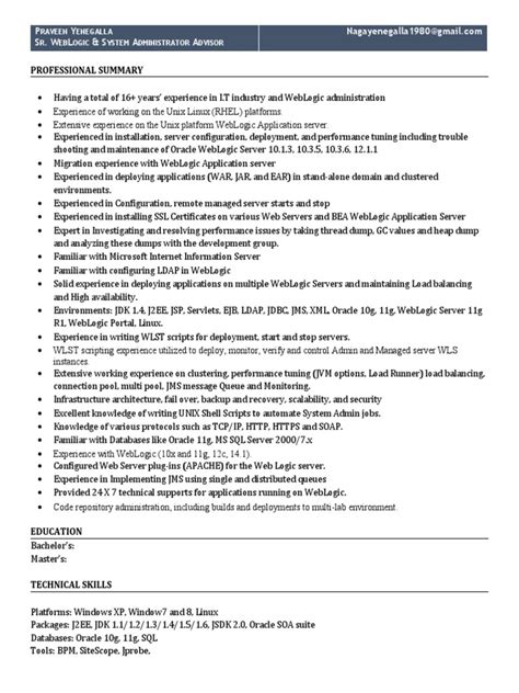 Naga Praveen Weblogic Resume Download Free Pdf Active Directory
