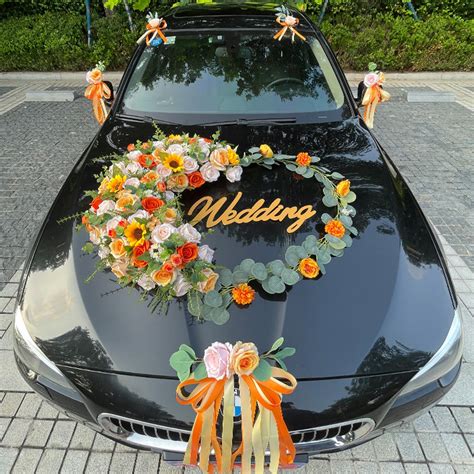 主婚车装饰车头花森系主车花车结婚车队套装布置爱心型头车花全套虎窝淘