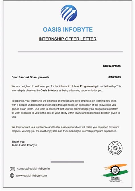 Bhanu Prakash On Linkedin Oasisinfobyte Oasis Intern Internship Javaprogramming
