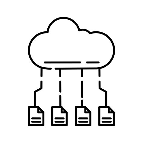 Digital Cloud Storage Outline Icon 17749647 Vector Art At Vecteezy