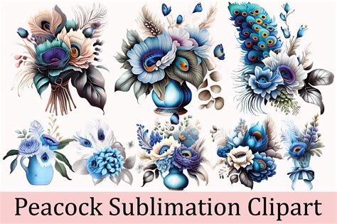 Peacock Sublimation Clipart Graphic By Retro · Creative Fabrica