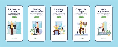 Office Gym Onboarding Mobile App Screen Flat Vector Template 2228982 Vector Art At Vecteezy