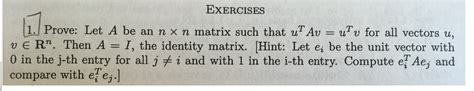 solved prove let a be an n x n matrix such that u tav