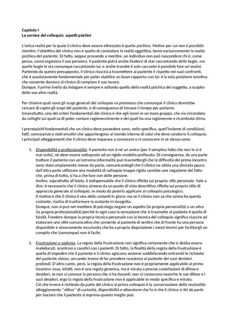 Riassunto Tecnica Del Colloquio Semi Sintesi Del Corso Di