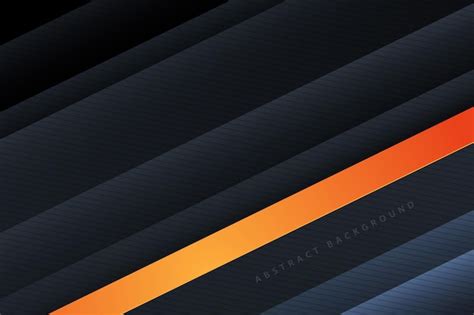 Premium Vector Realistic Dark D Vector Abstract Background With Modern Orange Lines
