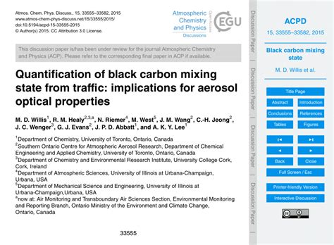 Pdf Quantification Of Black Carbon Mixing State From Traffic Implications For Aerosol Optical