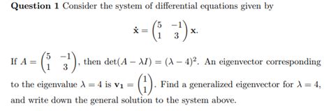 Solved Question Consider The System Of Differential Chegg