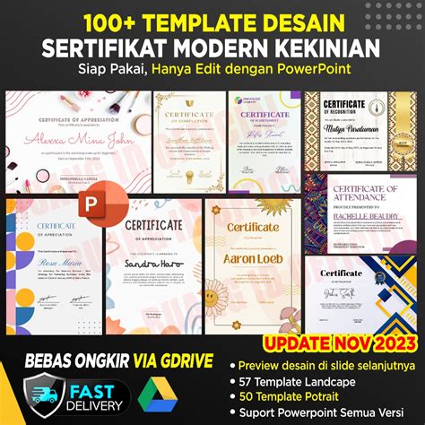 Jual Template Sertifikat Kekinian Piagam Desain Modern Minimalis