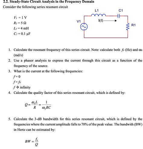 Solved 22 Steady State Circuit Analysis In The Frequency
