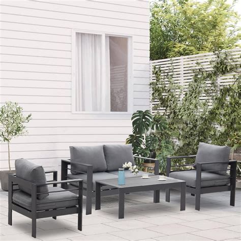 Mexo Gartenlounge Set Gartenmöbel Set Aluminium Loungeset Für Terrasse