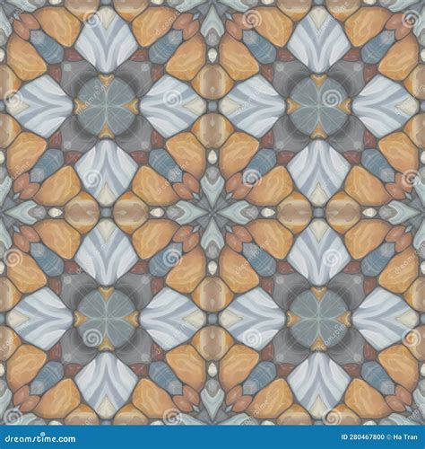 Seamless Tileable Decorative Pattern In Stained Glass Window Style Stock Illustration