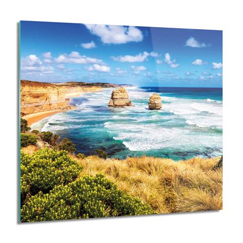ArtprintCave Obraz na szkle Skały trawy ocean x cm ArtPrintCave Sklep EMPIK