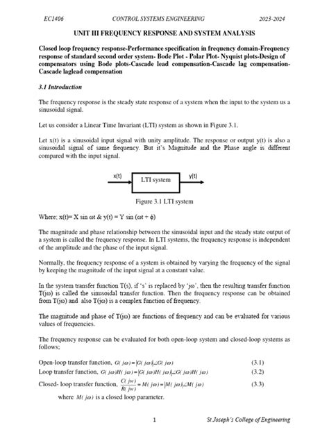 Ec1406 Control Systems Engineering 2023 2024 Pdf Control Theory Telecommunications Engineering