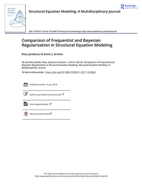 Pdf Comparison Of Frequentist And Bayesian Regularization In Structural Equation Modeling