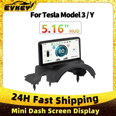 Evkey 5 16 Inch Mini Dash Screen Display For Model Y Model 3 Heads Up