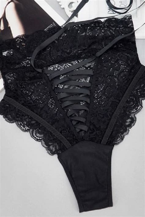 Chilot Tanga Din Tantela Cu Talie Inalta Si Snur Foarte Sexy La Spate Marime Marime Unica