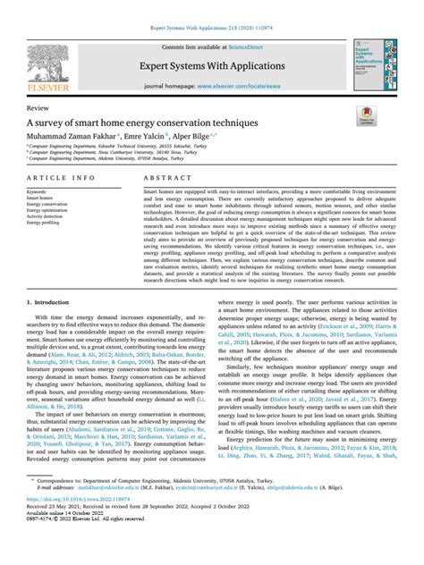 a survey of smart home energy conservation techniques pdf energy