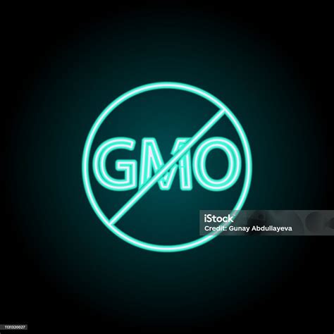 Gmo アウトラインアイコンはありませんネオンスタイルのアイコンでエコロジーの要素ウェブサイトウェブデザインモバイルアプリ情報グラフィックの