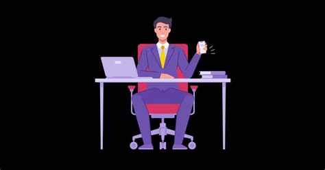 Animation Office Worker Stock Video Footage For Free Download