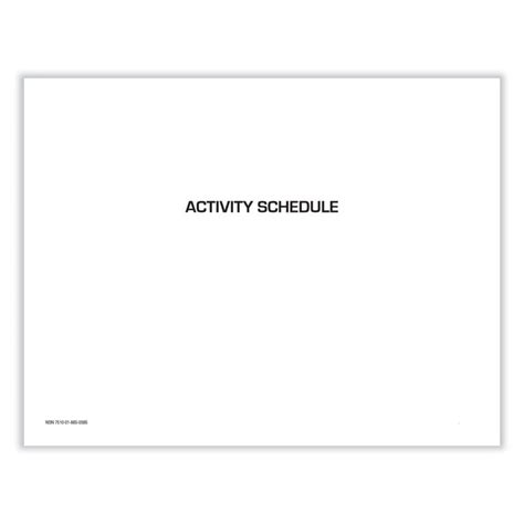 Unicor 7510016650589 Activity Schedule 11 X 85 White Cover 12