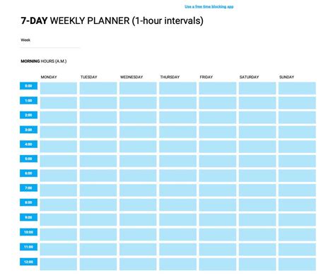 Downloadable 15 Minute Increment Calendar Template For Effective Time Management
