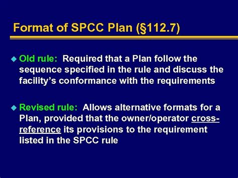 The Revised Spcc Regulations U S Environmental Protection