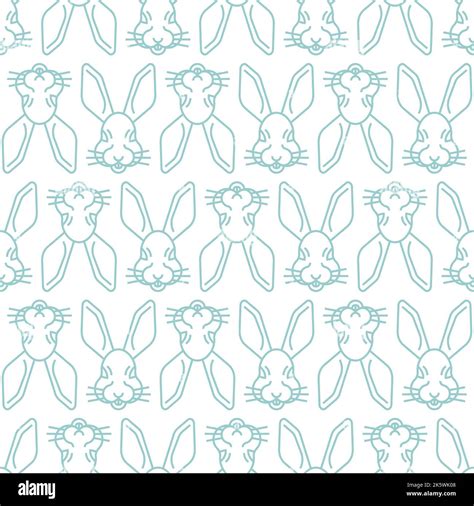 Pixel Art Hare Face Pattern Seamless 8 Bitrabbit Muzzle Background