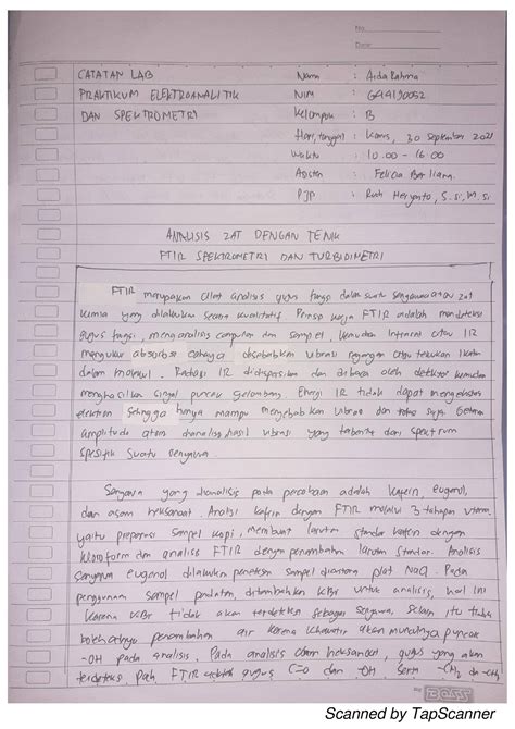Lab FTIR Catatan Lab FTIR Praktikum Elektroanalitik Dan