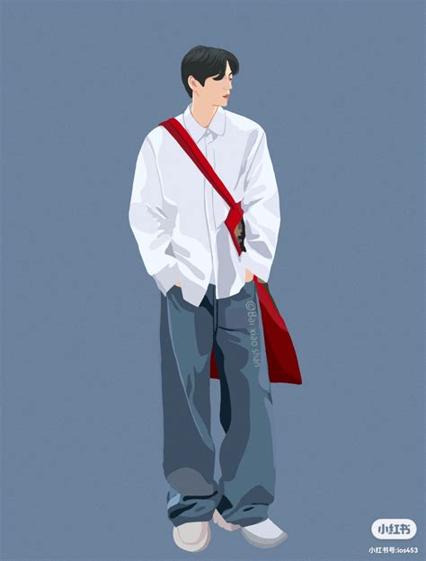 男生穿搭时尚插画 白晓軕 站酷ZCOOL