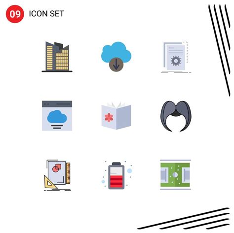 9 Thematic Vector Flat Colors And Editable Symbols Of Learn Book Developer User Communication