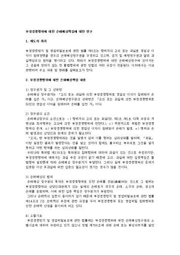 부정경쟁행위에 대한손해배상책임