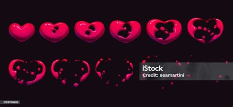 Heart Explosion Sprite Love Game Vfx Animation Stock Illustration