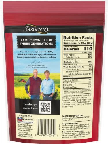 Sargento® Double Cheddar Shredded Cheese Traditional Cut 8 Oz Pick