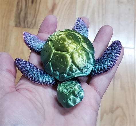 3d Printer Cute Articulated Sea Turtle Print In Place No Supports