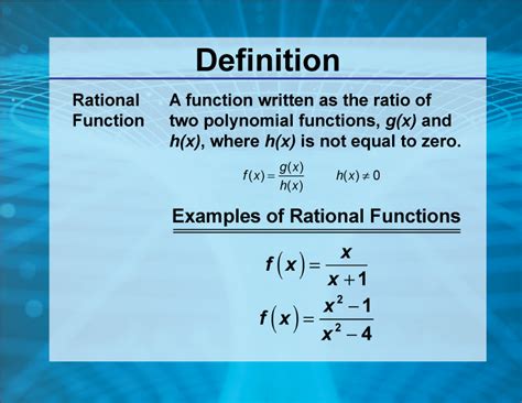 Video Definition 36 Rationals And Radicals Rational Functions