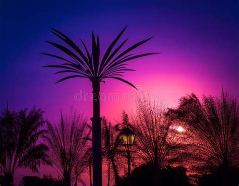 Lamp Post Lamp Post Lit At Night Stock Illustration Illustration Of