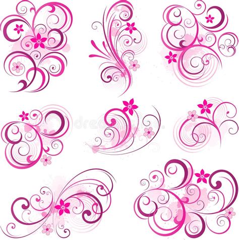 Pink Abstract Scroll Flowers Background Stock Illustration Illustration Of Abstract Butterfly
