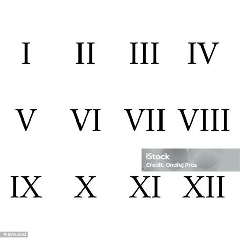 로마 숫자 아이콘 세트 문자 타이포그래피 스타일 기호 수학 알파벳 아이콘 벡터 일러스트 레이 션 0명에 대한 스톡 벡터 아트 및 기타 이미지 Istock