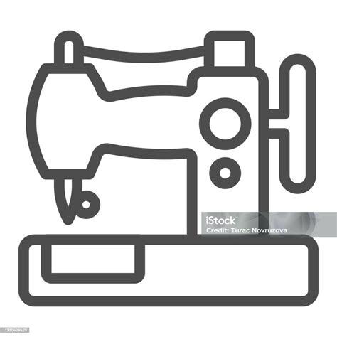 古董機械縫紉機線圖示勞動節概念縫紉機標誌在白色背景縫紉機圖標在輪廓風格為移動和網頁設計向量圖形向量圖形及更多互聯網圖片 Istock