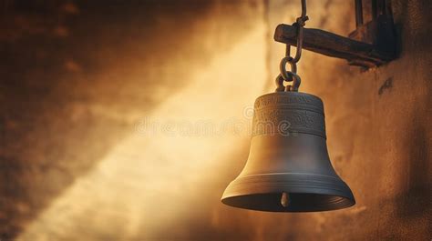 Close Up Shot Captures Mystery Texture Heavy Ancient Bronze Bell Stock