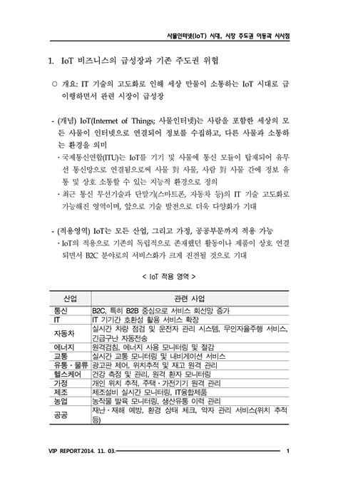 사물인터넷 Internet Of Things Iot 시대， 시장 주도권 이동과 시사점 Pdf
