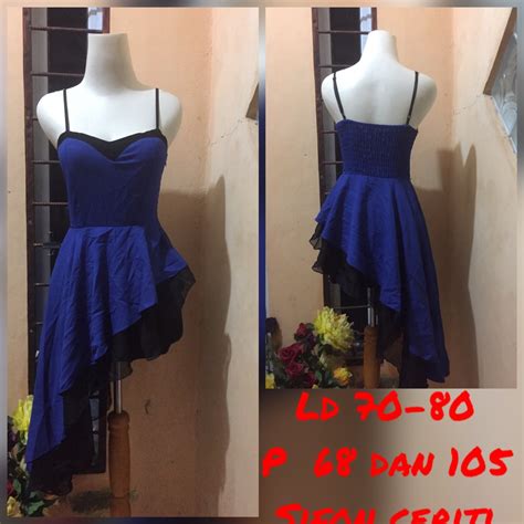 Dres Pesta Biru Fesyen Wanita Pakaian Wanita Gaun And Rok Di Carousell