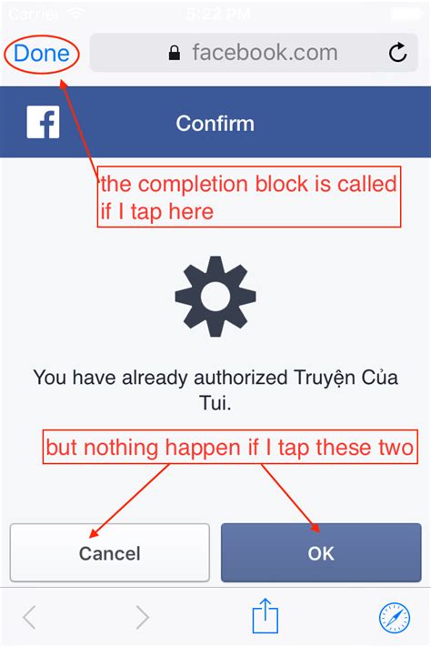 Ios Facebook Login Completion Block Not Called Stack Overflow